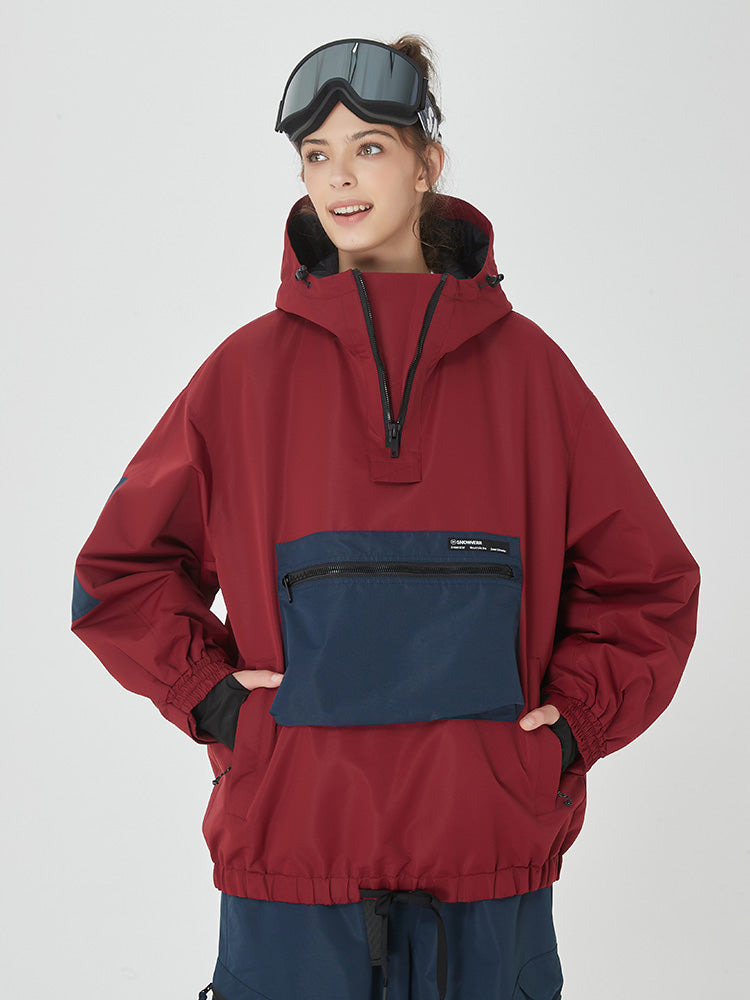 Women's Winter Bomber Baggy Snowboard Jacket Big Cargo Pocket Snow Coa ...