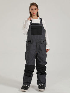 Men Gsou Snow Mountain Discover Colorblock Waterproof Snow Bibs Pants ...